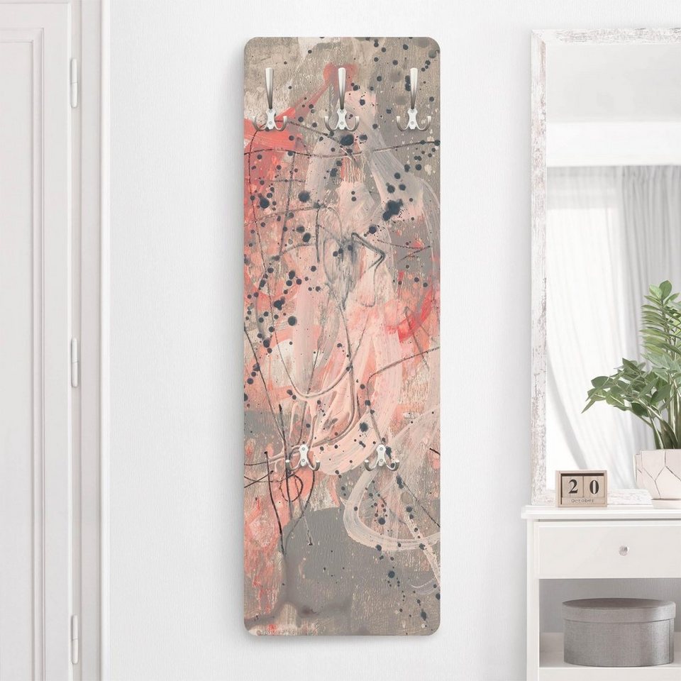 Bilderdepot24 Garderobenpaneel Rosa Abstrakt Aquarell Kunst Erröten I