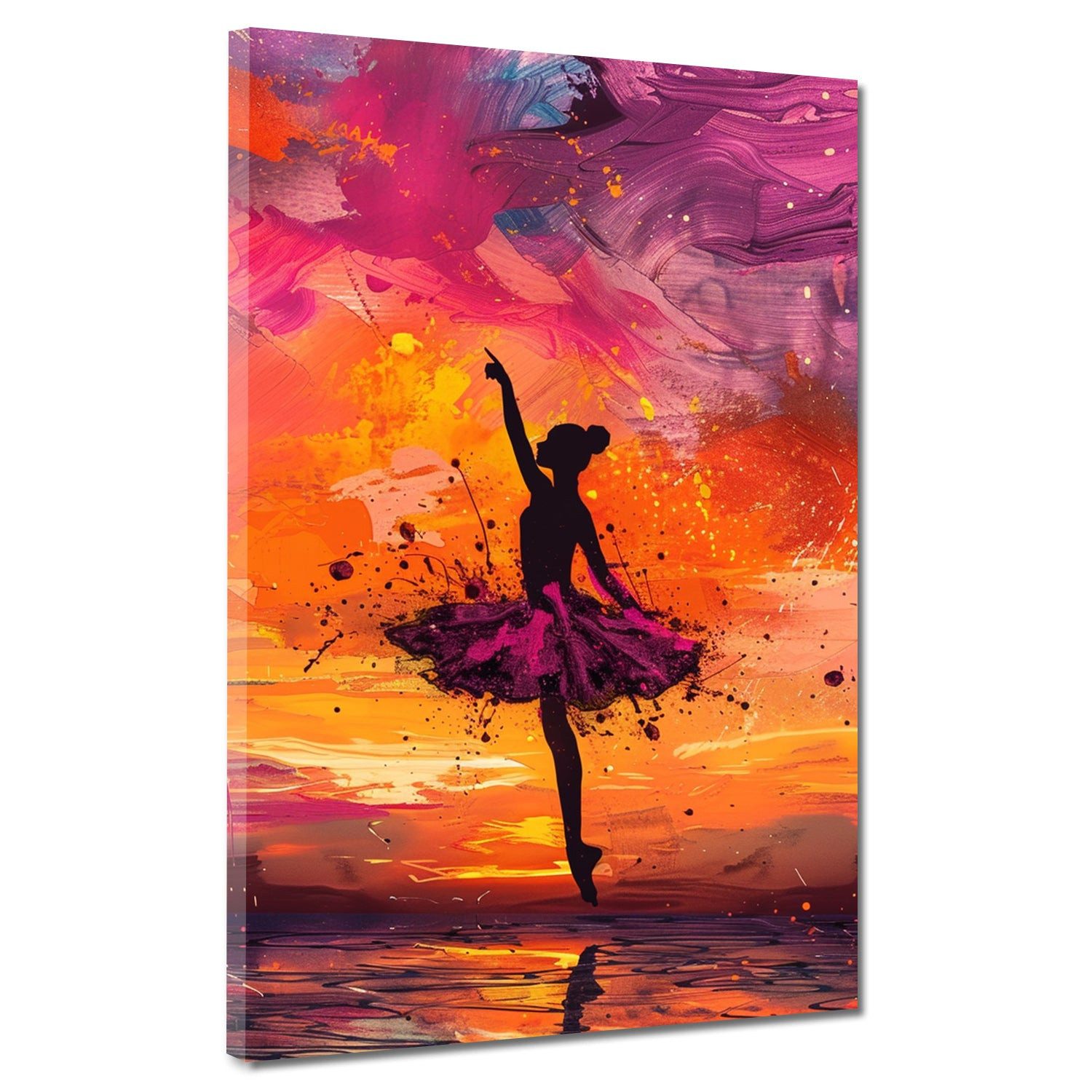 Artedinoi Leinwandbild Abstrakt Ballerina Sonnenuntergang Leinwandbild