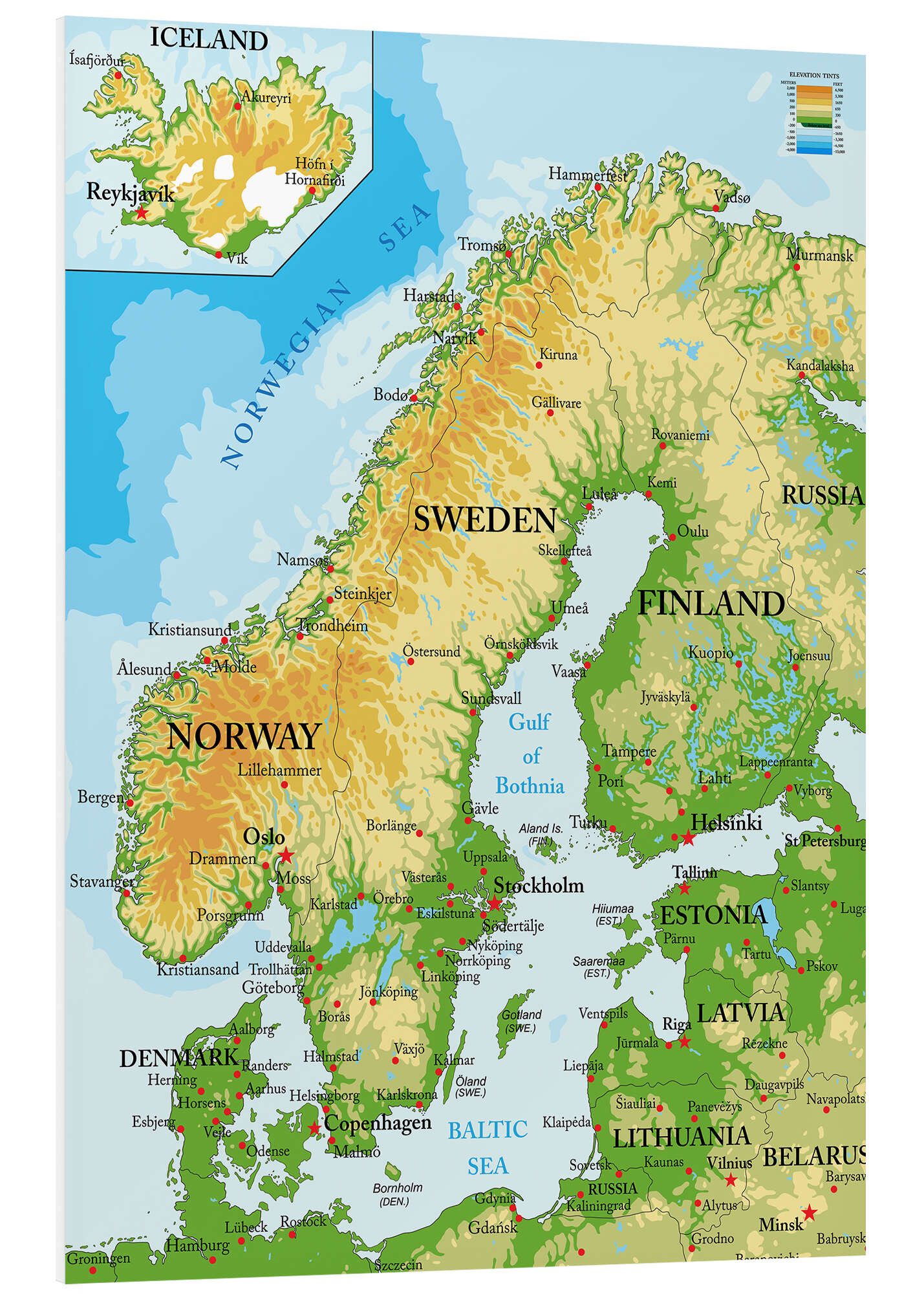 Posterlounge Forex Bild Editors Choice Skandinavien Topographische