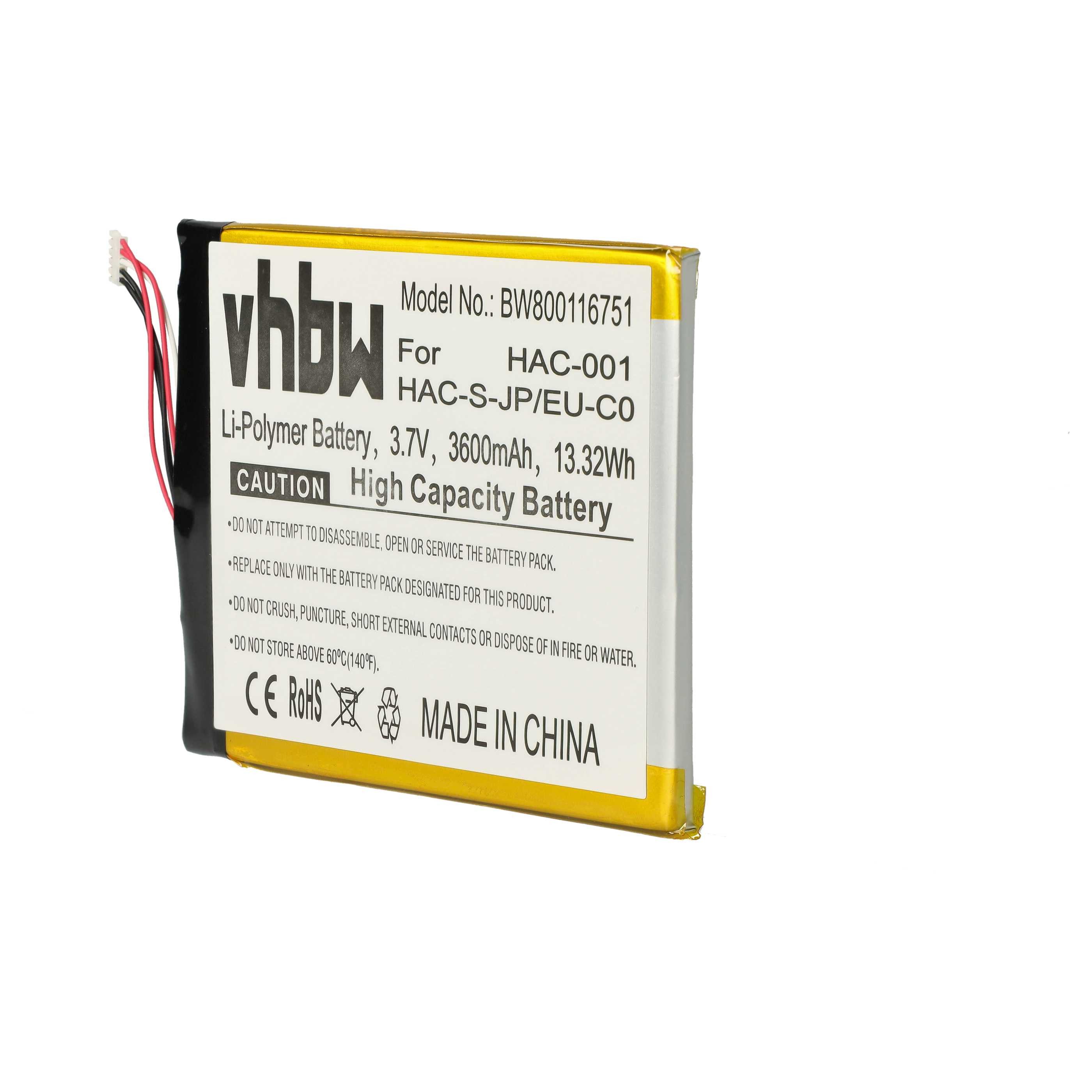 vhbw passend für Nintendo Switch HAC-001, HAC-S-JP/EU-C0 Spielekonsole Akku Li-Polymer 3600 mAh