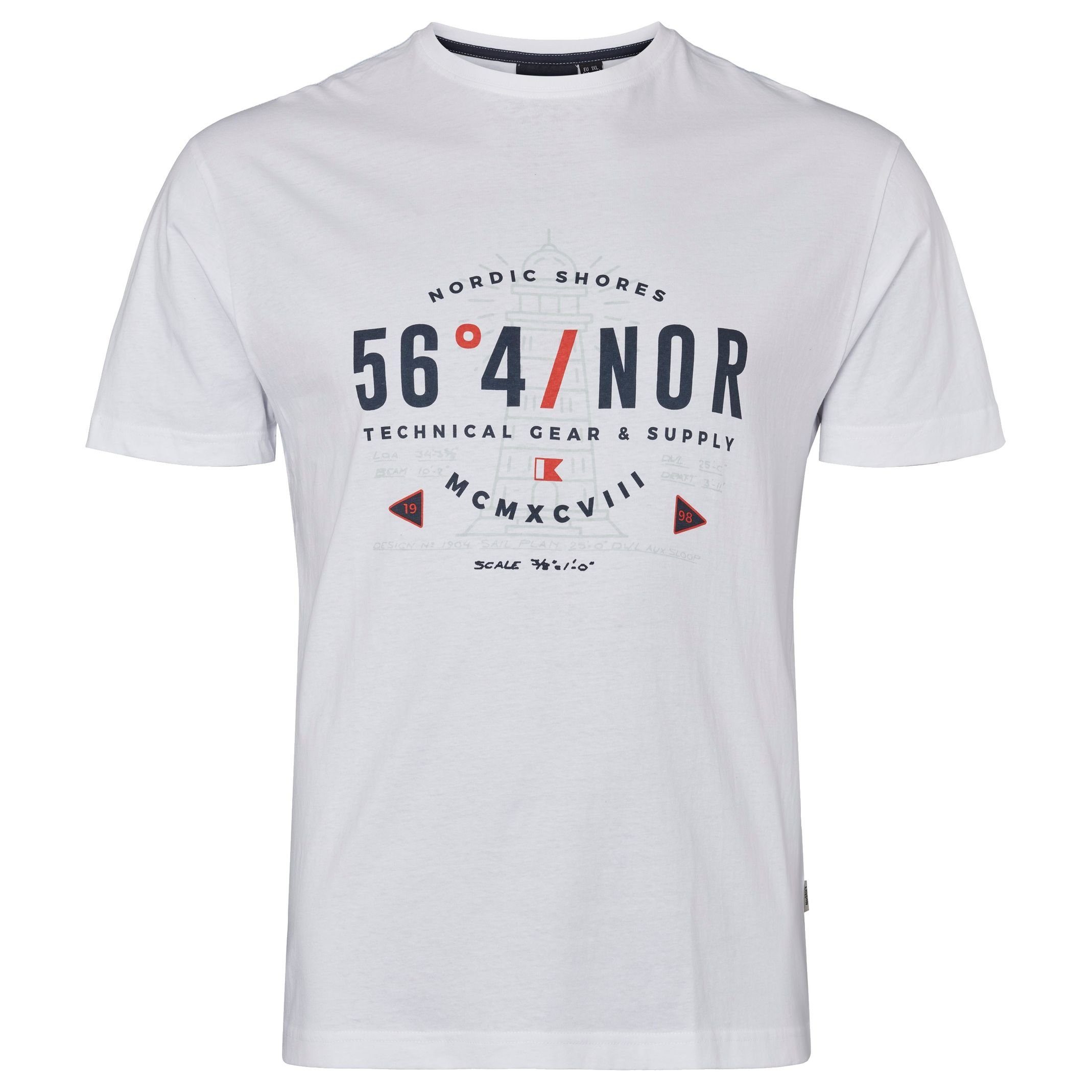 north 56 4 Print-Shirt Weißes T-Shirt bedruckt von North 56°4 bis 10 XL