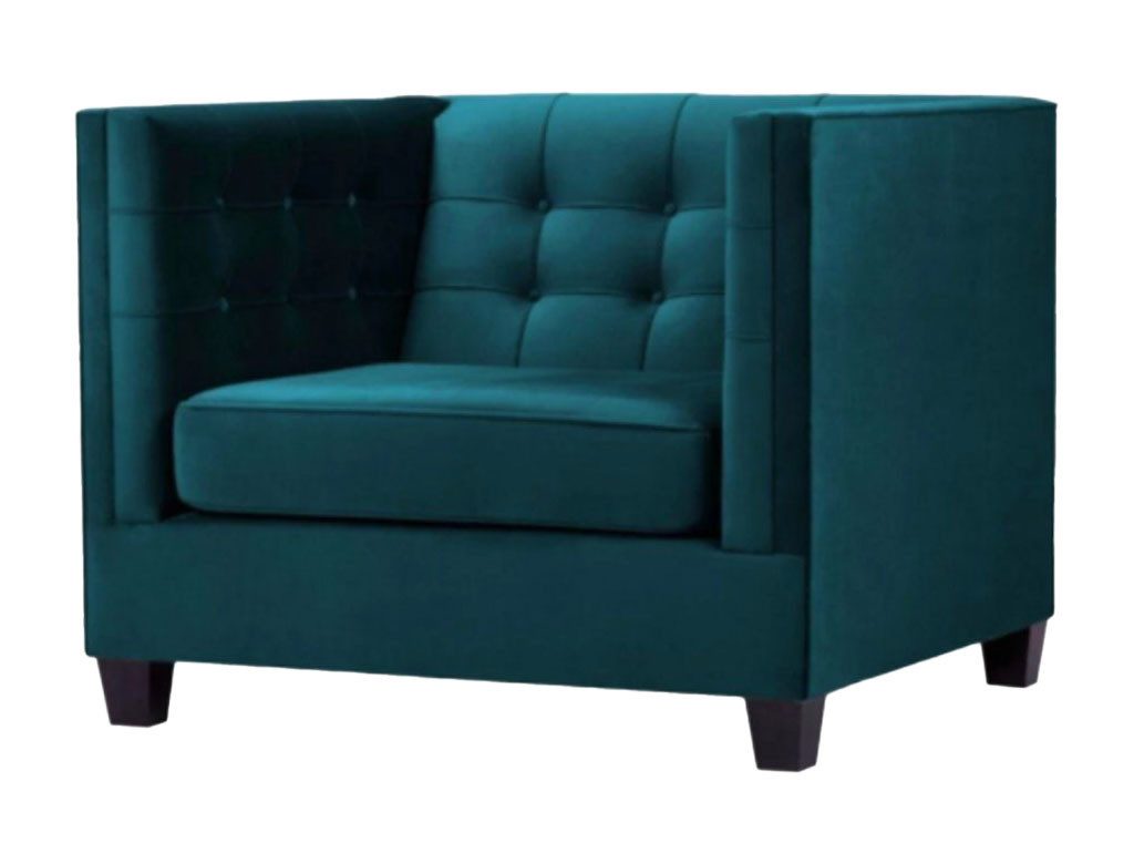 Jvmoebel Chesterfield Sessel Sessel Chesterfield Textil Stoff Meergrün