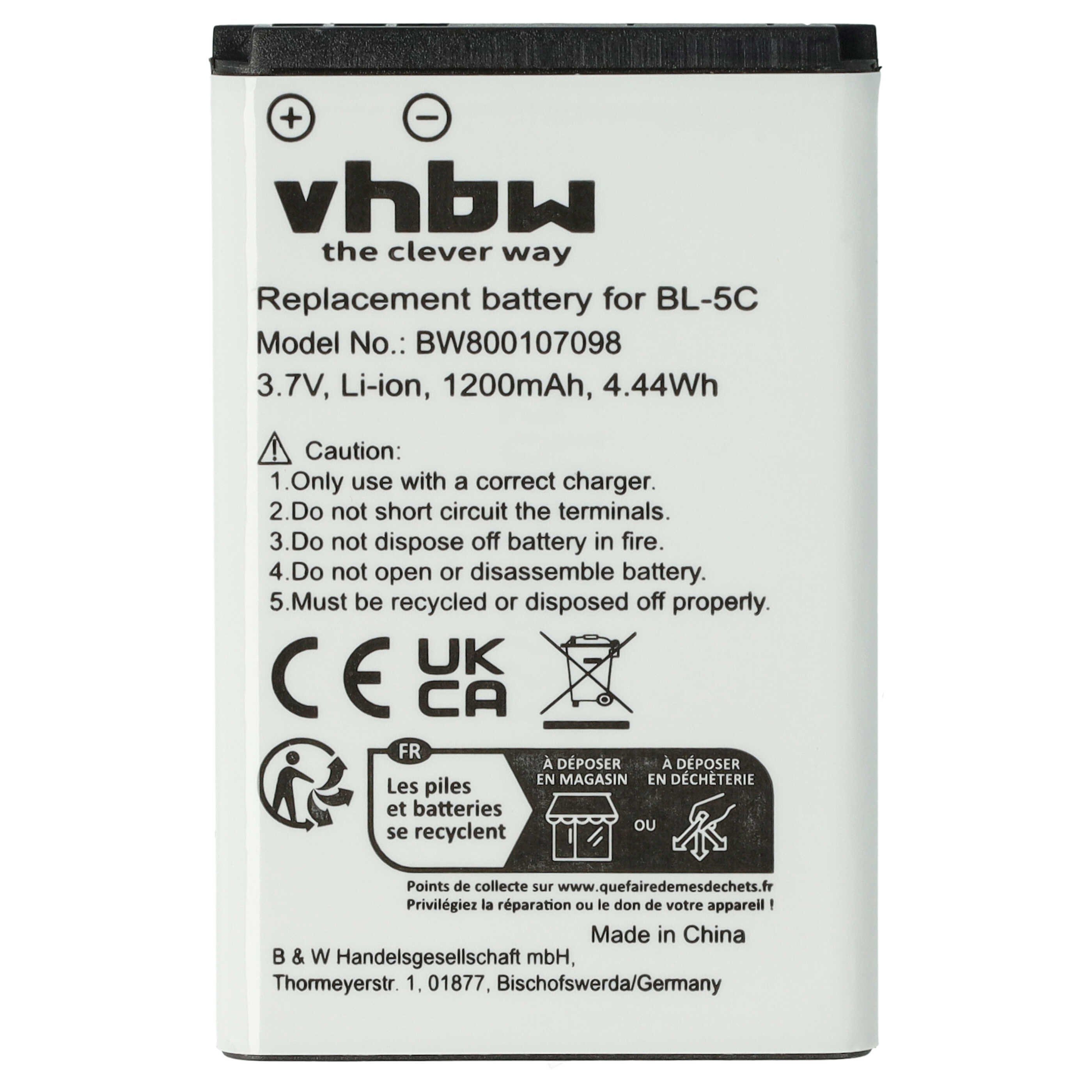 vhbw Ersatz für A051 für Mobilfunk (1200 mAh, 3,7 V, Li-Ion) Handy-Akku Li-Ion 1200 mAh (3,7 V)