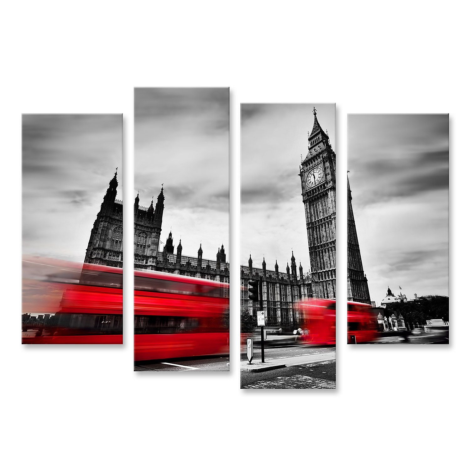 islandburner Leinwandbild Bild auf Leinwand London Das Vereinigte Königreich Rote Busse und Big