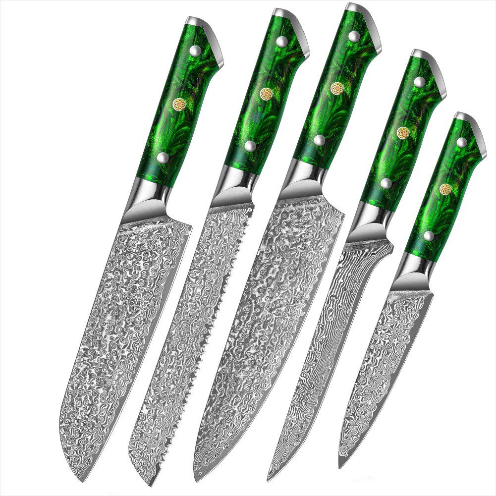Kinglux Messer Set 5tlgdamastmesser Küchenmesser Set Aus Vg10