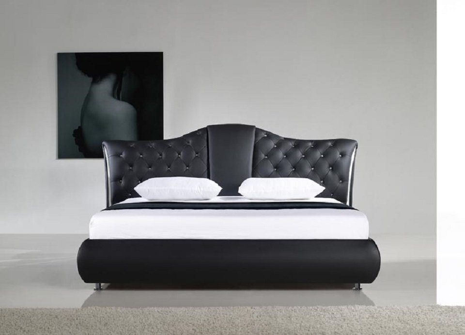 Jvmoebel Bett Bett Design Klassische Betten Doppel Leder Polster
