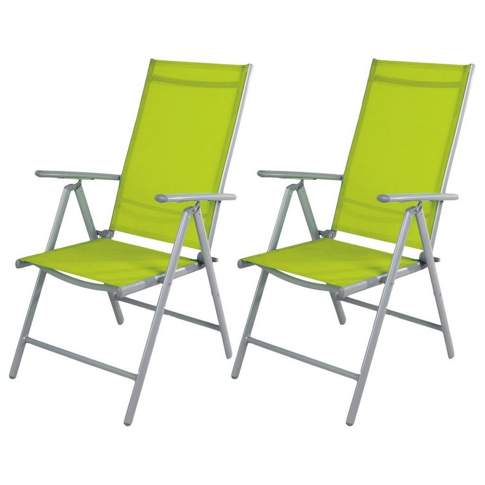 Mojawo Armlehnstuhl 2 Stück Garten Klappstuhl Aluminium Textilen