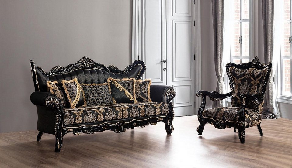 Xlmoebel Sofa 2tlgsofagarnitur Für Das Wohnzimmer 31sitzeschwarzes