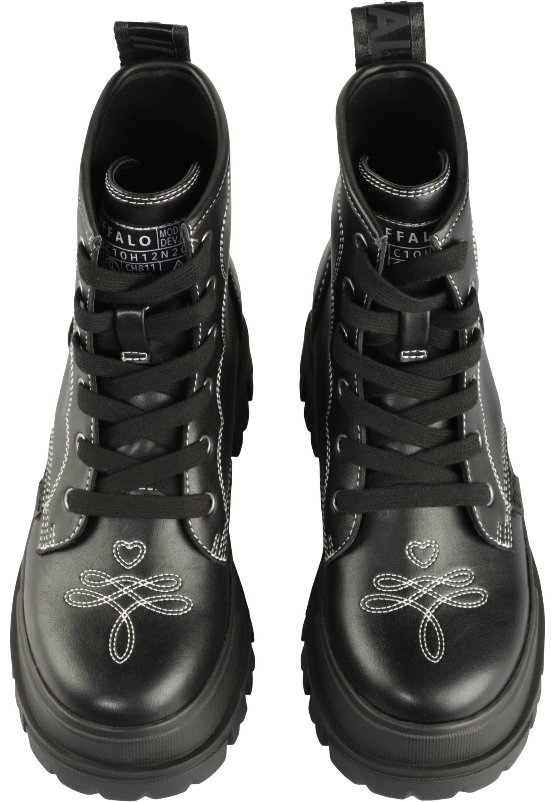 Buffalo 1622577 Aspha RLD West Black/White Stiefelette, Laufsohle aus ...