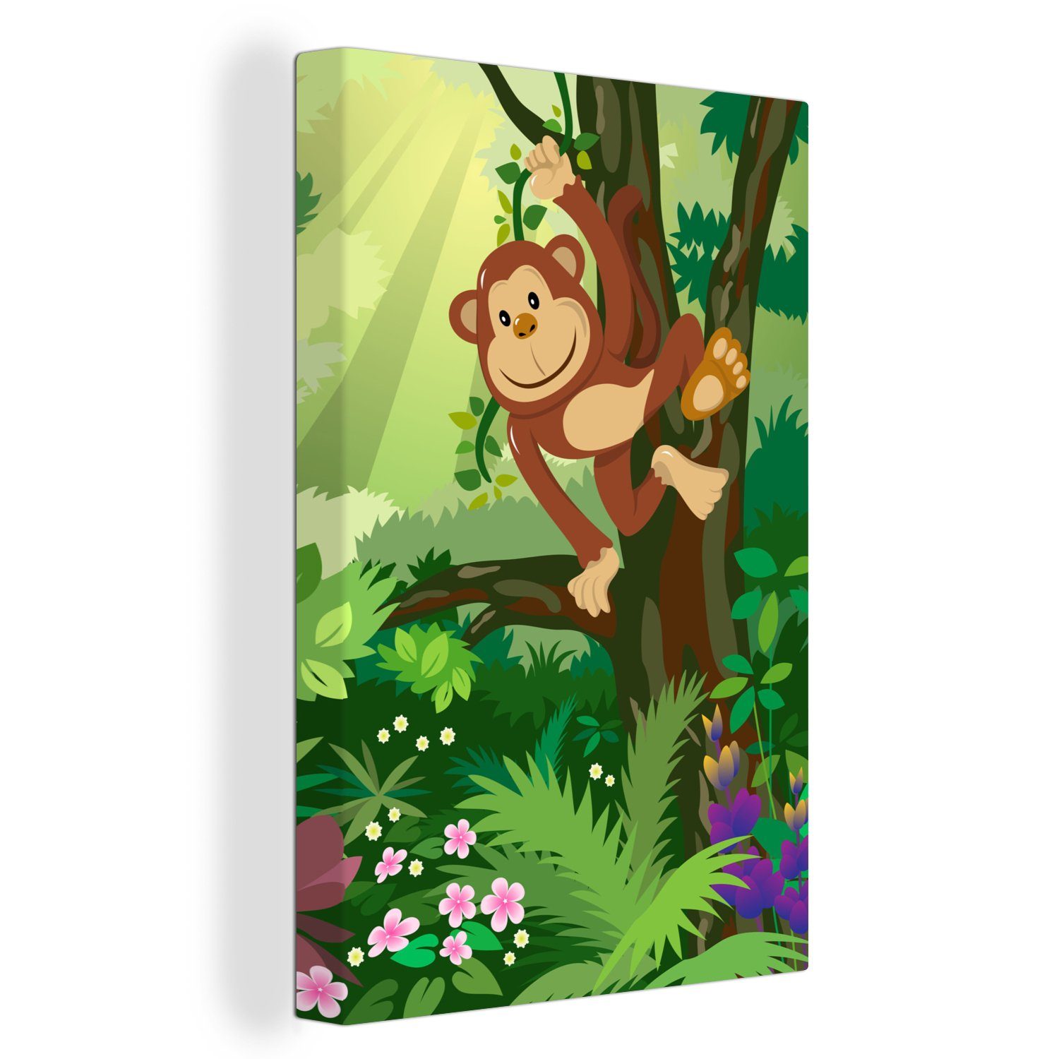 Onemillioncanvasses® Leinwandbild Affe Dschungel Jungen Mädchen