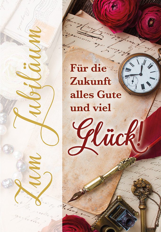 Perleberg Grußkarten Jubiläum Glückwunschkarte im Format 115x17cm mit ...