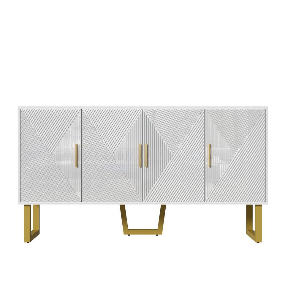Redom Sideboard Mit Höhenverstellbare Regale Kommode 1 St 4 Türen