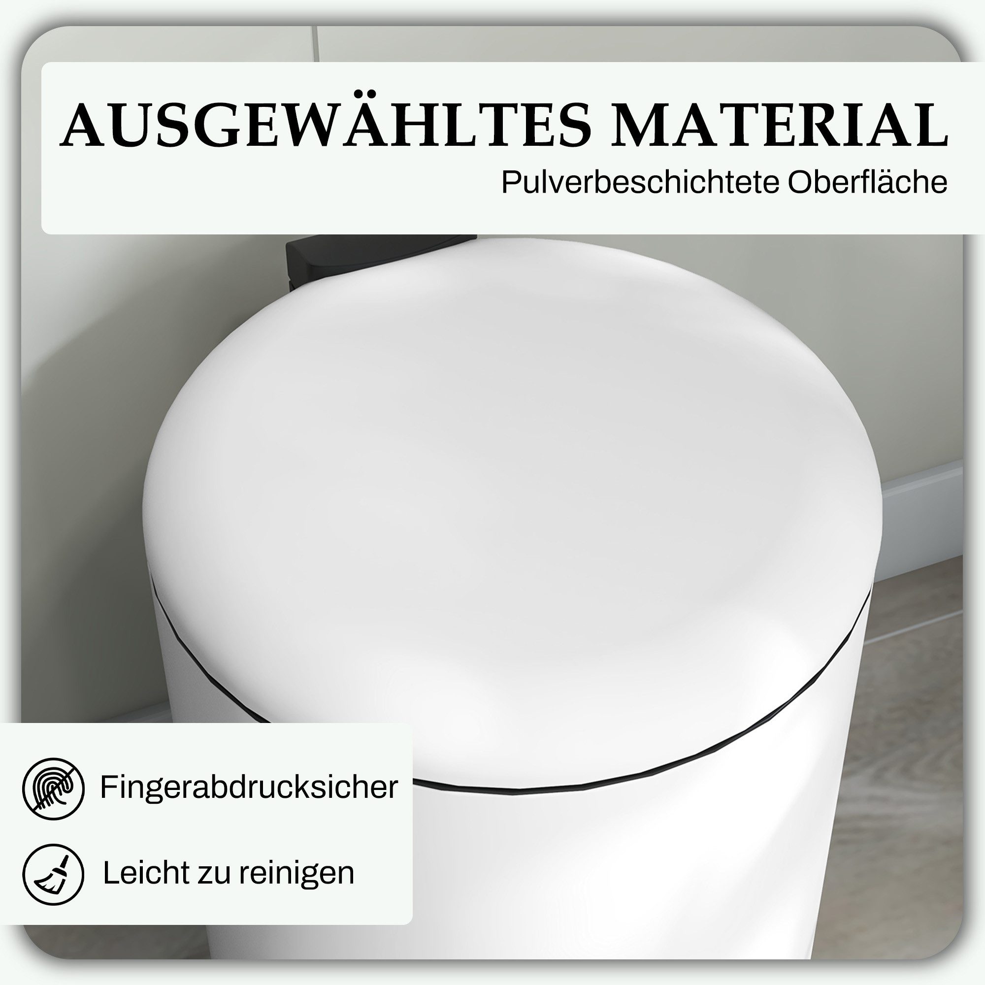 HOMCOM Mülleimer 20L, mit Deckel, Fußpedal, Inneneimer, für Wohnzimmer ...