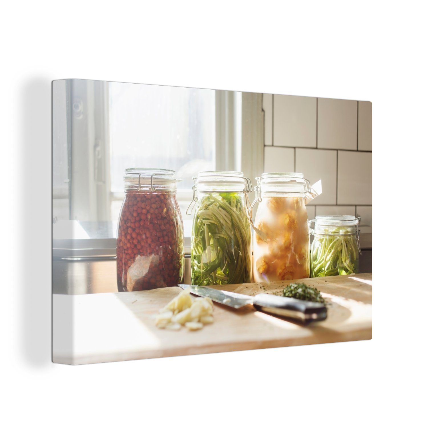 Onemillioncanvasses® Leinwandbild Küche Mit Gemüse In Einem Weckglas