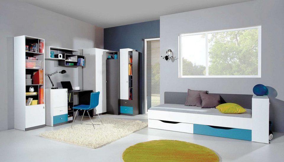 99rooms Jugendzimmer Set Lator Graphit Weiß Atlantic Jugendzimmer Set