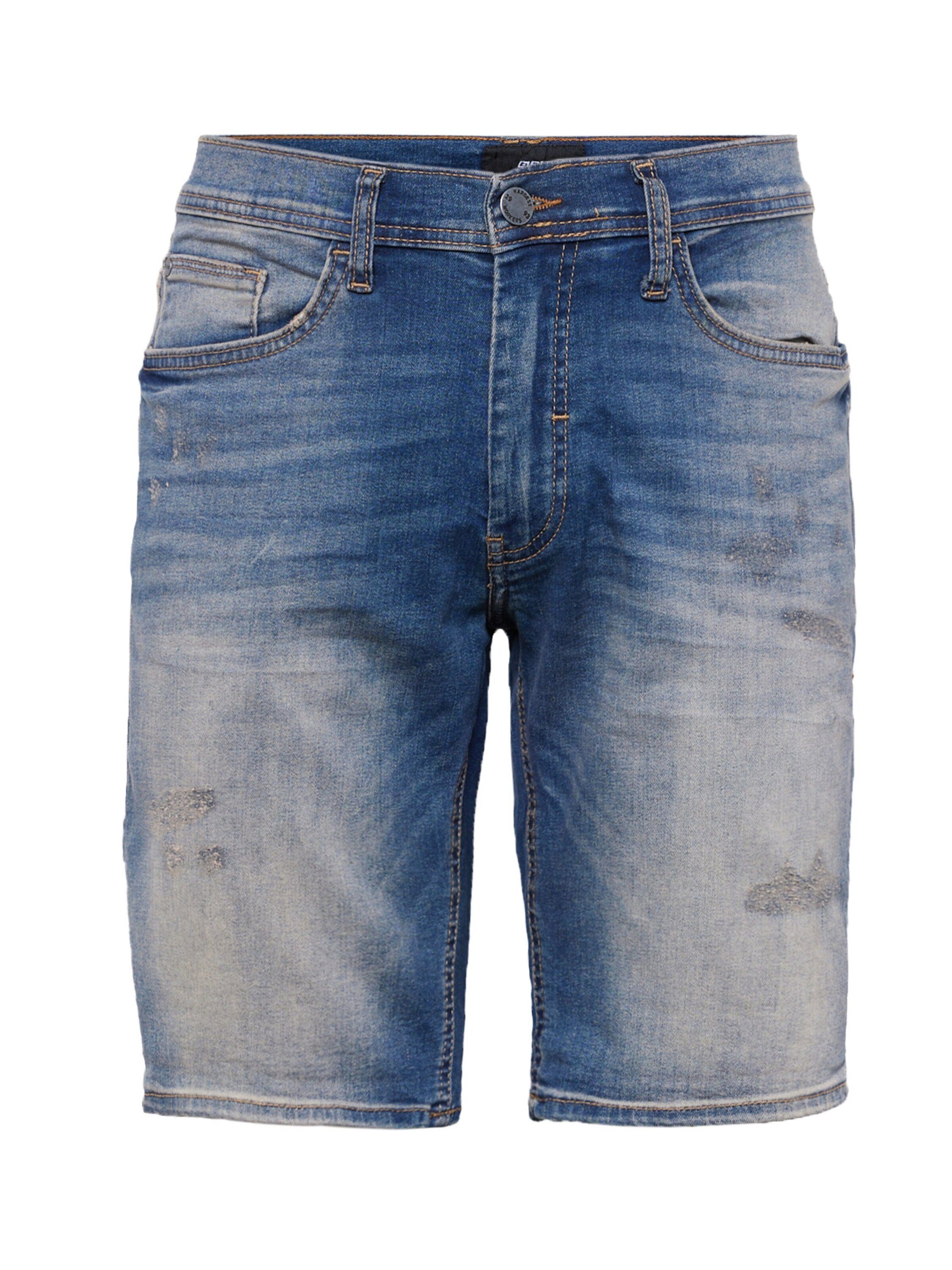 Blend Jeansshorts (1-tlg), Abgesteppter Saum/Kante