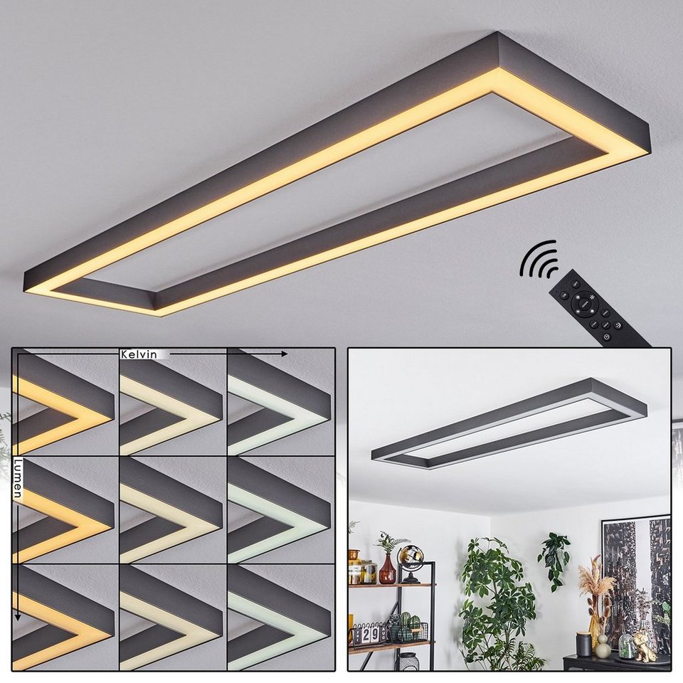 Hofstein Deckenleuchte Dimmbare Deckenlampe Aus Metallkunststoff In