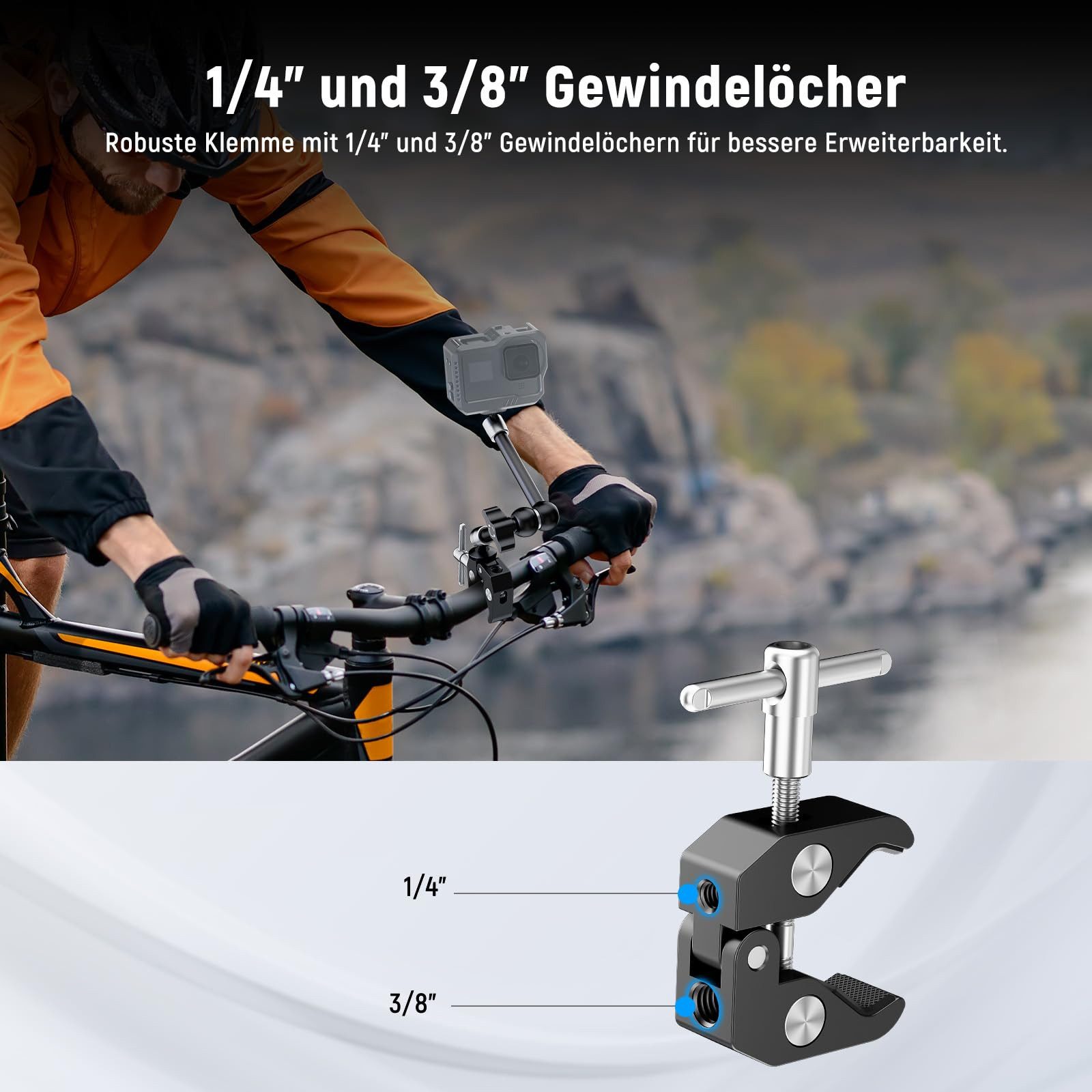Neewer Kamerahalterung ST25C 25cm Magic Arm mit Super Clamp für Kamera ...