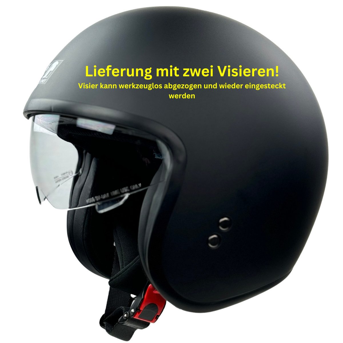 RÖMER HELME Motorradhelm RR10701 - Jethelm mit Sonnenvisier + gratis ...