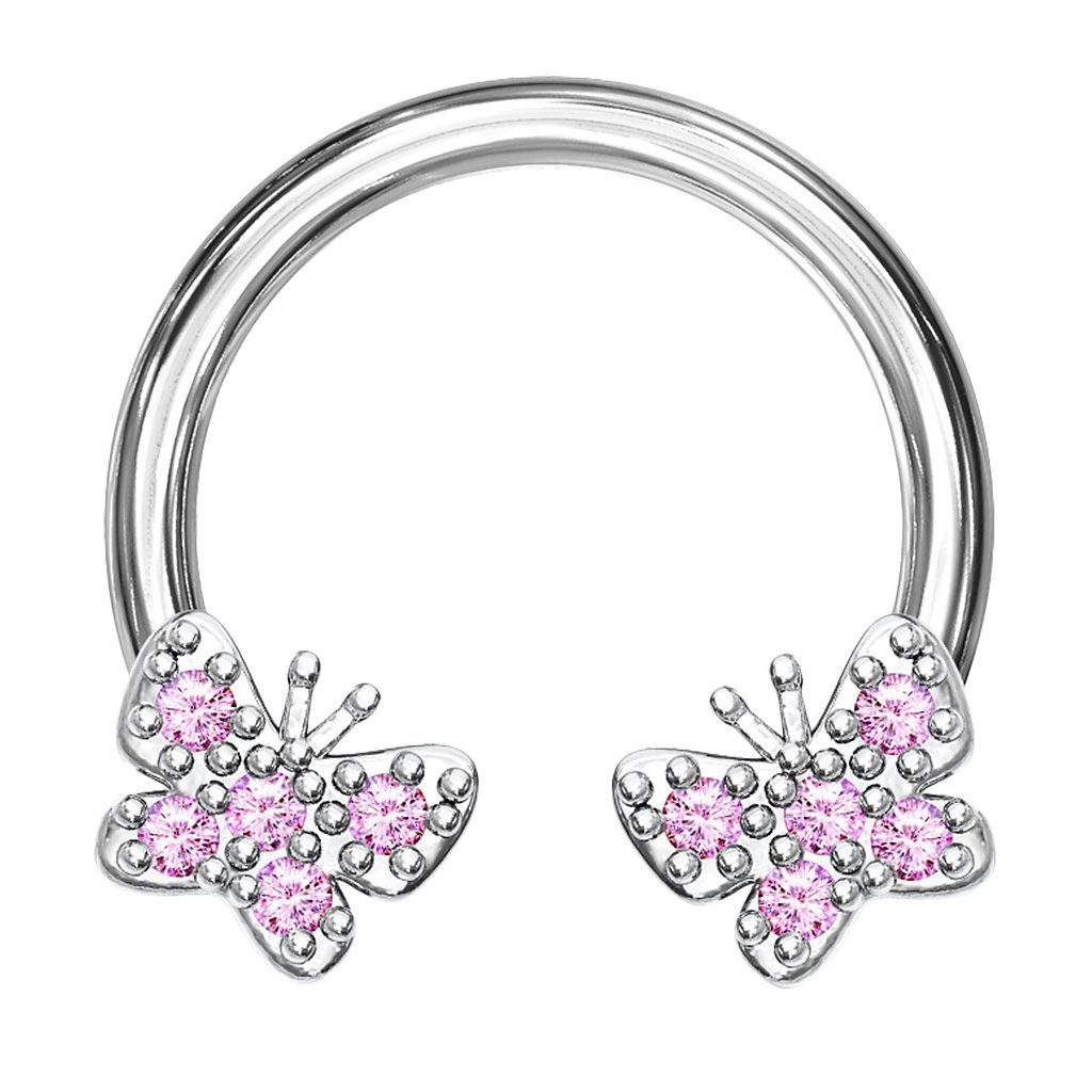 Taffstyle Nasenpiercing Piercing Hufeisen Kristall Schmetterling ...