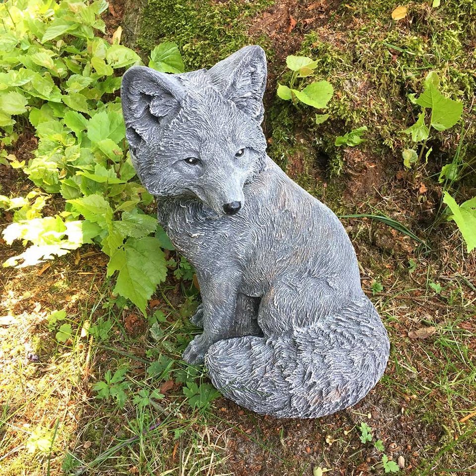 Antikas Gartenfigur Gartendekoration Fuchsfiguren Steinfigur Fuchs