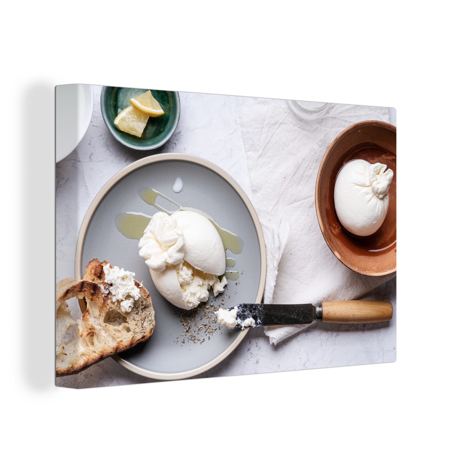 Onemillioncanvasses® Leinwandbild Käse Brot Italien 1 St