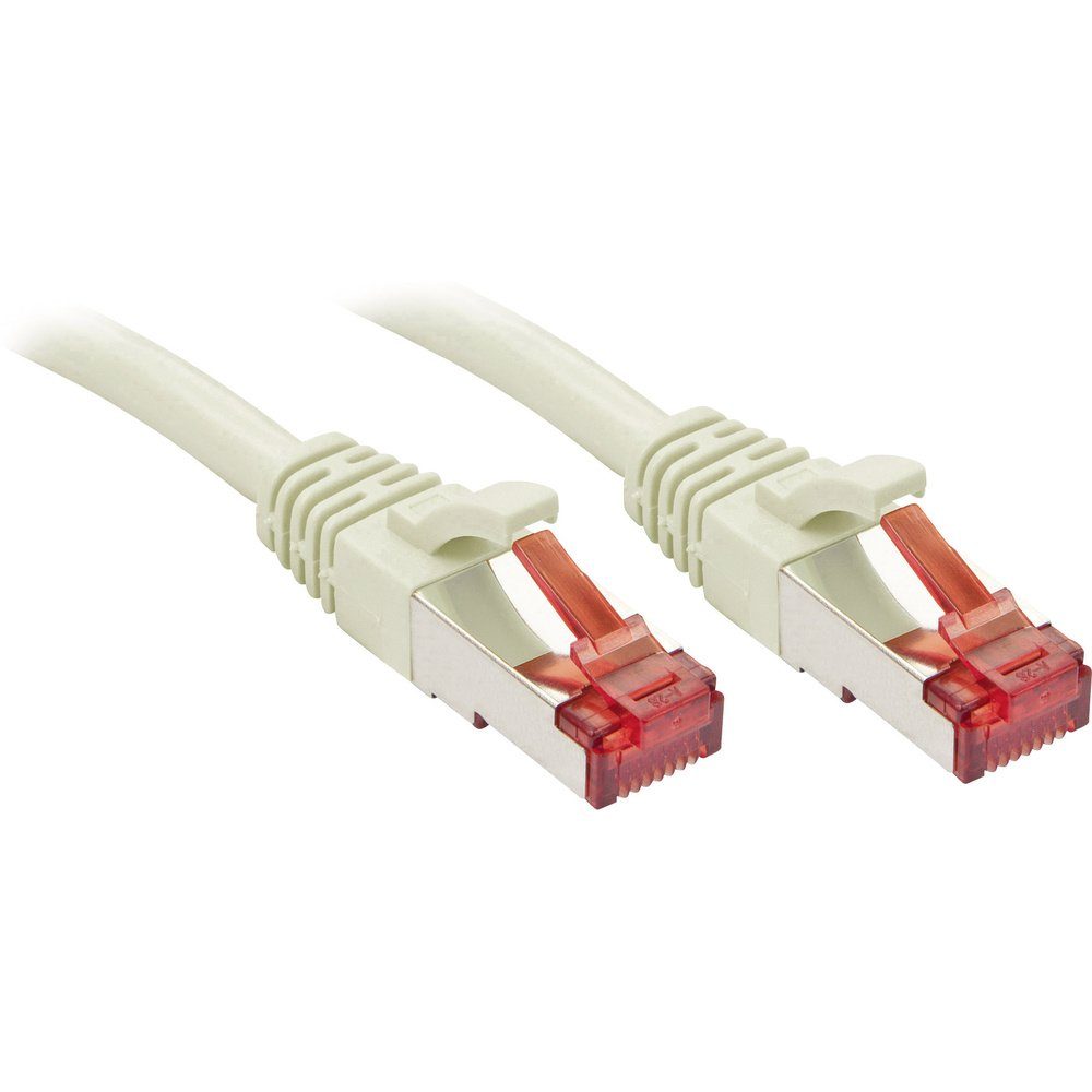 Lindy LINDY 47704 RJ45 Netzwerkkabel, Patchkabel CAT 6 S/FTP 2.00 m Grau mit Netzkabel, (200.00 cm)