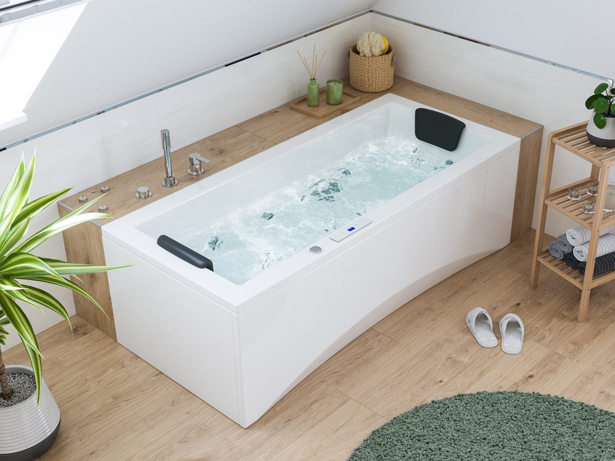 Magnolia Home Whirlpool-Badewanne Unity 180 Whirlpool Set mit der Befüllung über den Überlauf ...