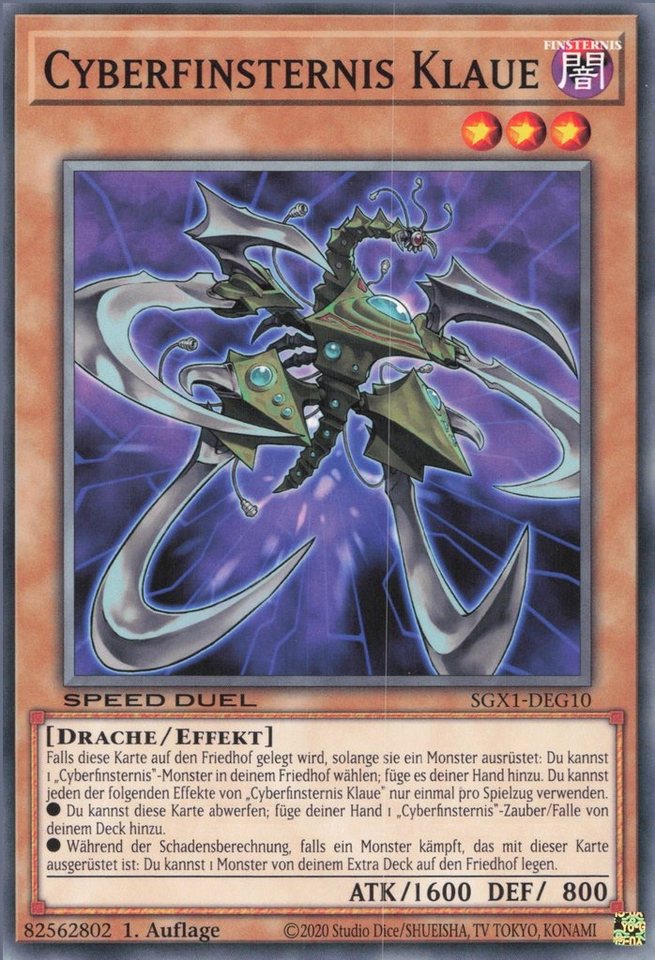Recollectibles Sammelkarte Yugioh Karte Cyberfinsternis Klaue Deutsch