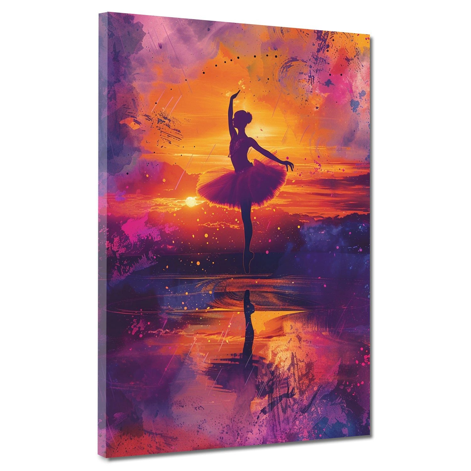 Artedinoi Leinwandbild Abstrakt Ballerina Sonnenuntergang Wandbild