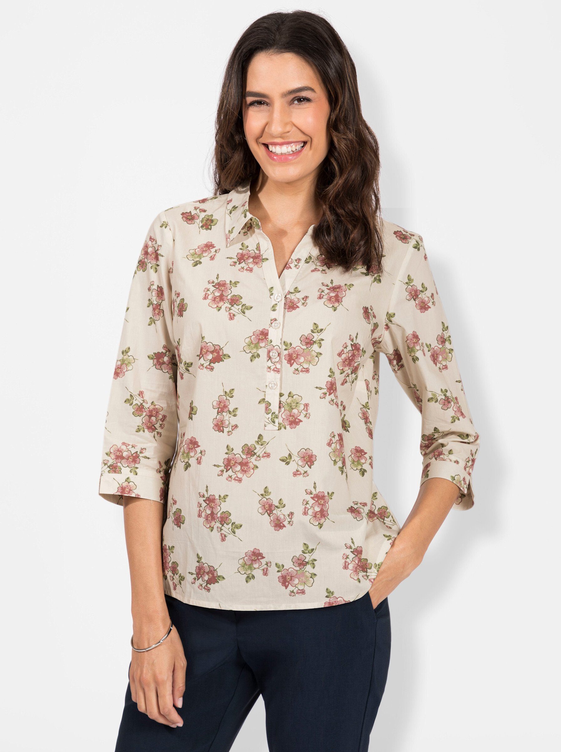 Witt Klassische Bluse Bluse Mit Kurzer Knopfleiste