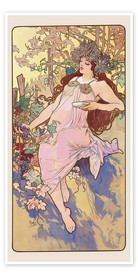 Posterlounge Poster Alfons Mucha, Die Vier Jahreszeiten - Herbst, 1926 ... Posterlounge Poster Alfons Mucha, Die Vier Jahreszeiten - Herbst, 1926 ...
