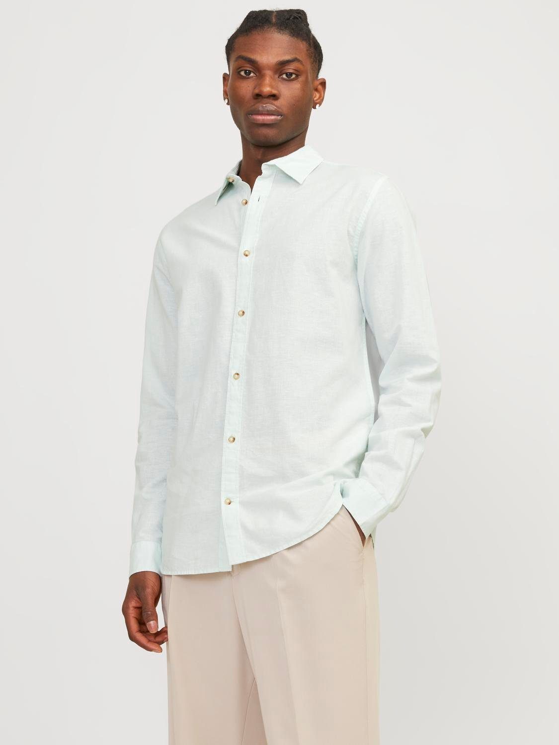 Jack And Jones Langarmhemd Jjesummer Linen Blend Shirt Ls Sn