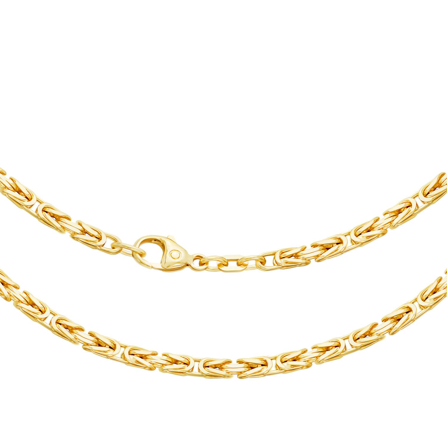 Joyes Boutique Goldkette JB Edle Goldkette Königskette 585 - 14 K Gold 3,2 mm 45 - 60 cm (Gold, JB)