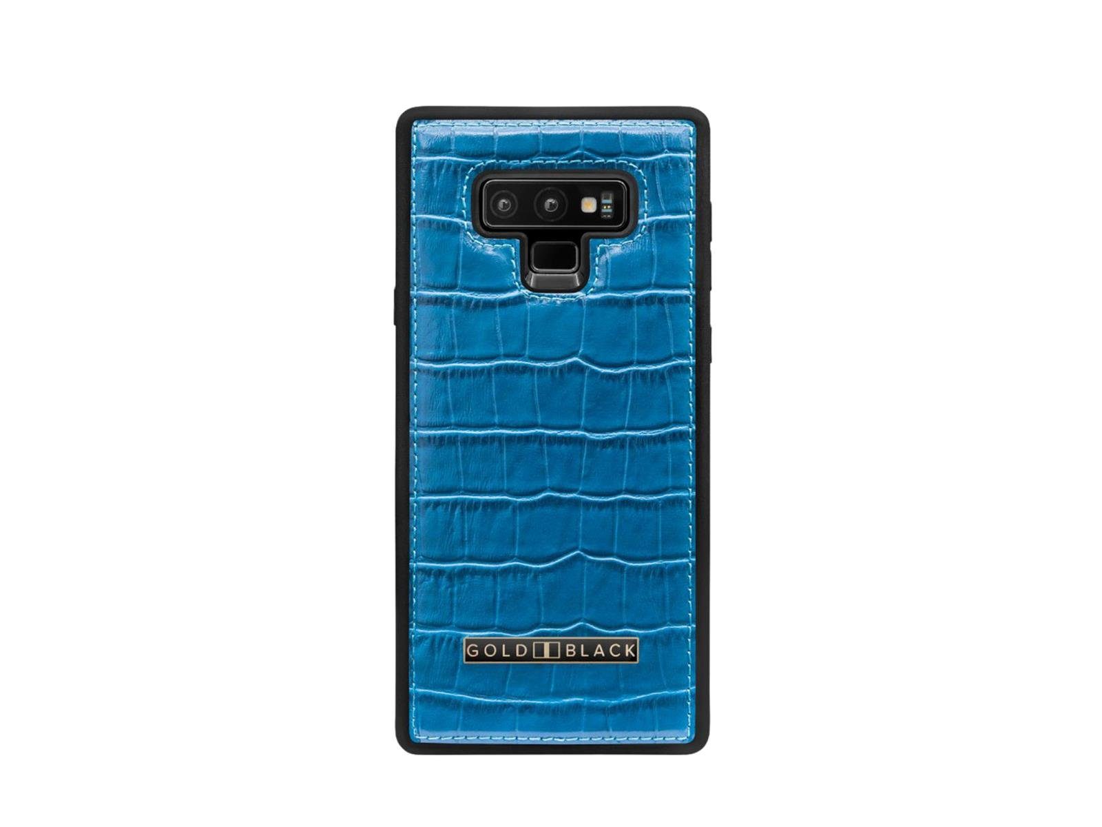 GOLDBLACK Handyhülle Samsung Galaxy Note 9 Lederhülle Croco Blau aus 16 ...