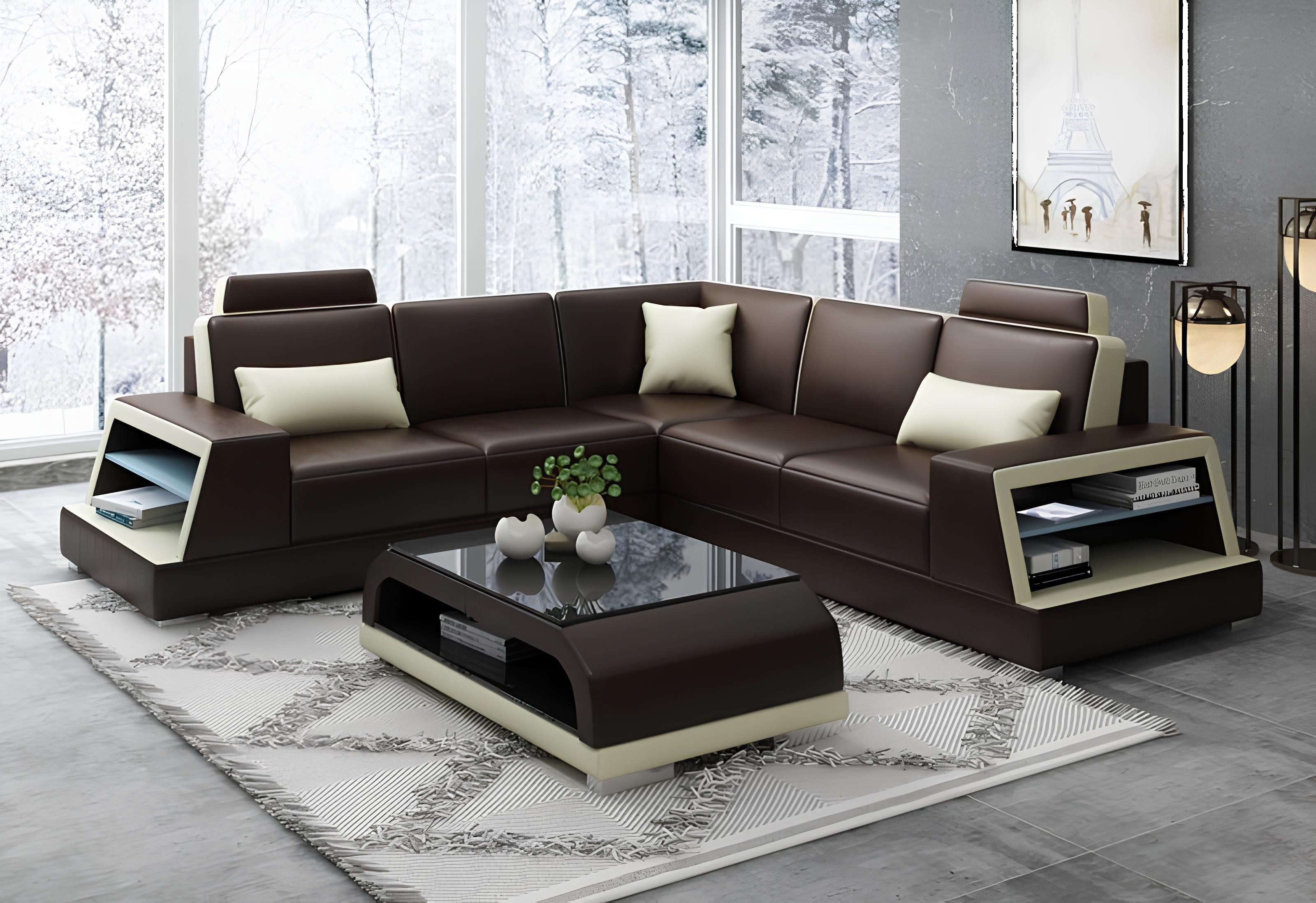 JVmoebel Ecksofa L-Form Eck Sofa Polster Couch Sitz Ecke Leder Garnitur ...