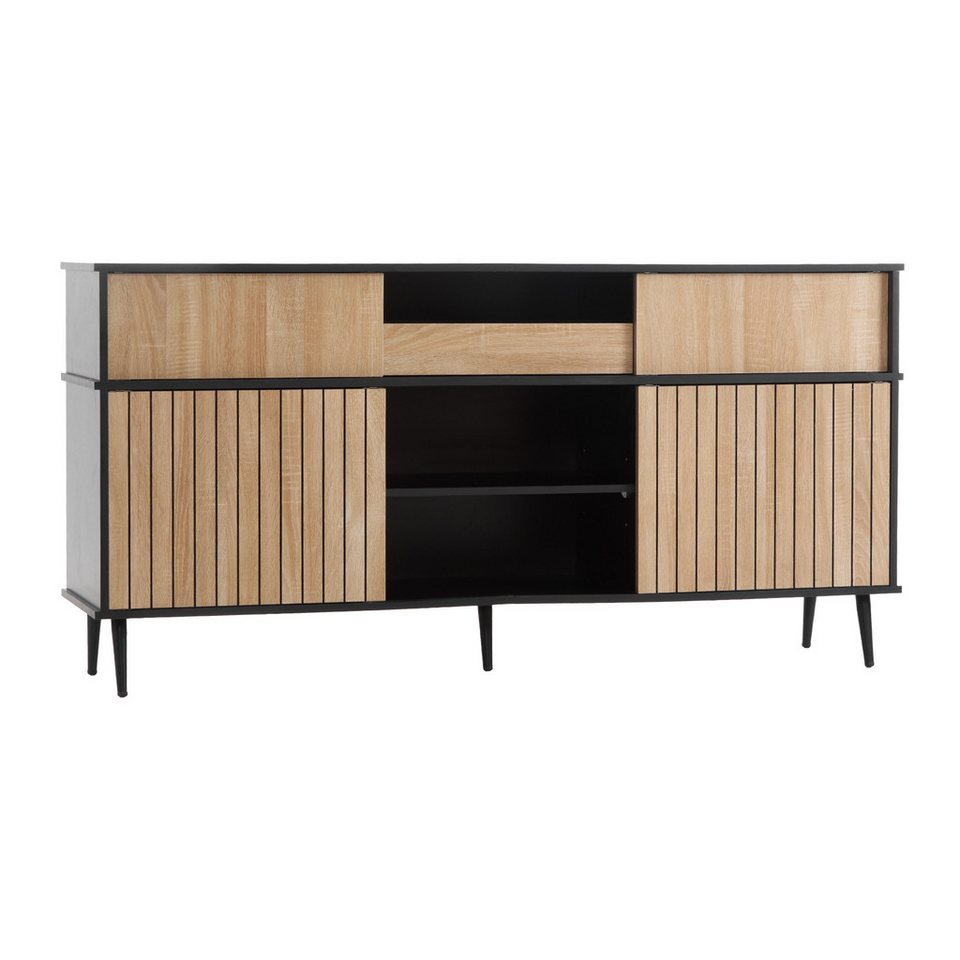Rutaqian Kommode Sideboard 160x40x80 Cm Mit 4 Schiebetüren Und 1