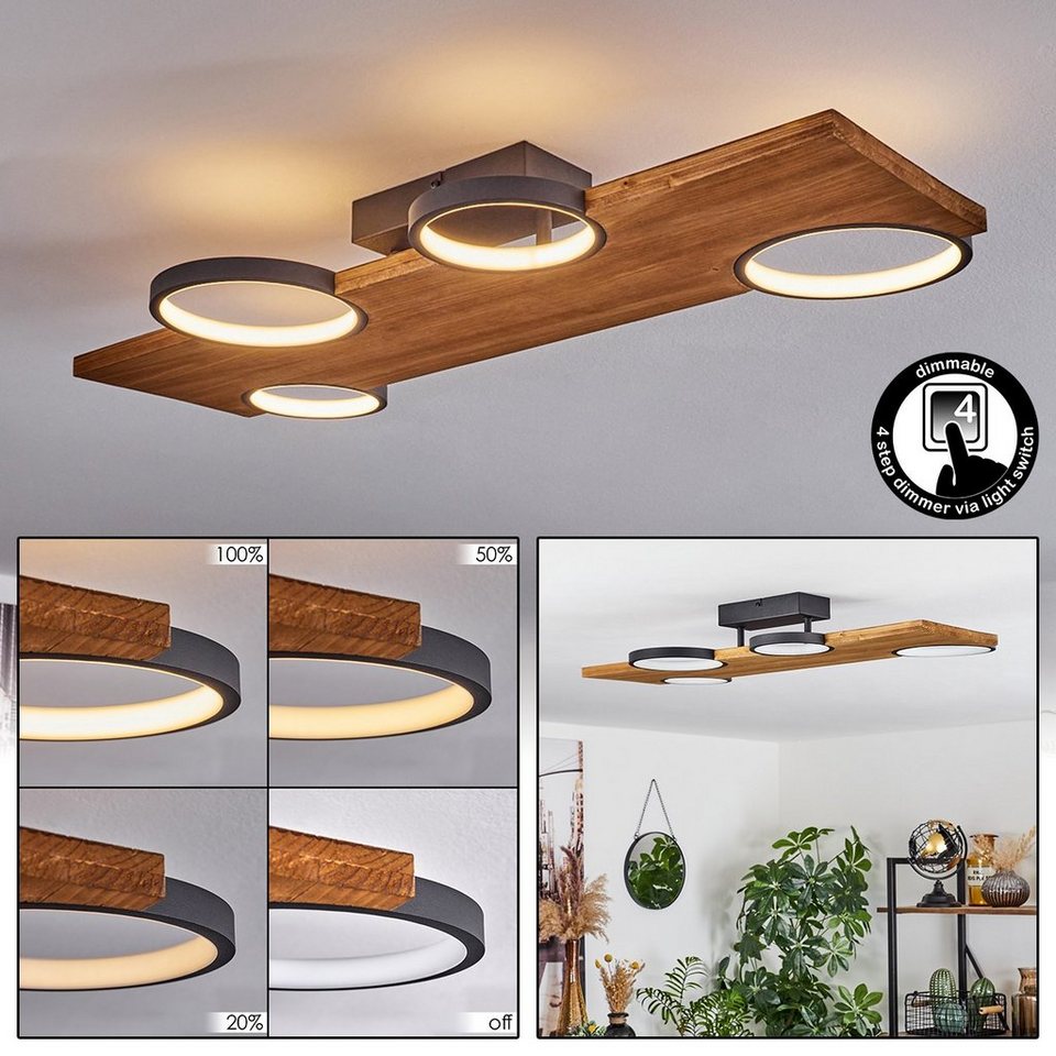 Hofstein Deckenleuchte Deckenlampe Aus Metallholzkunststoff In