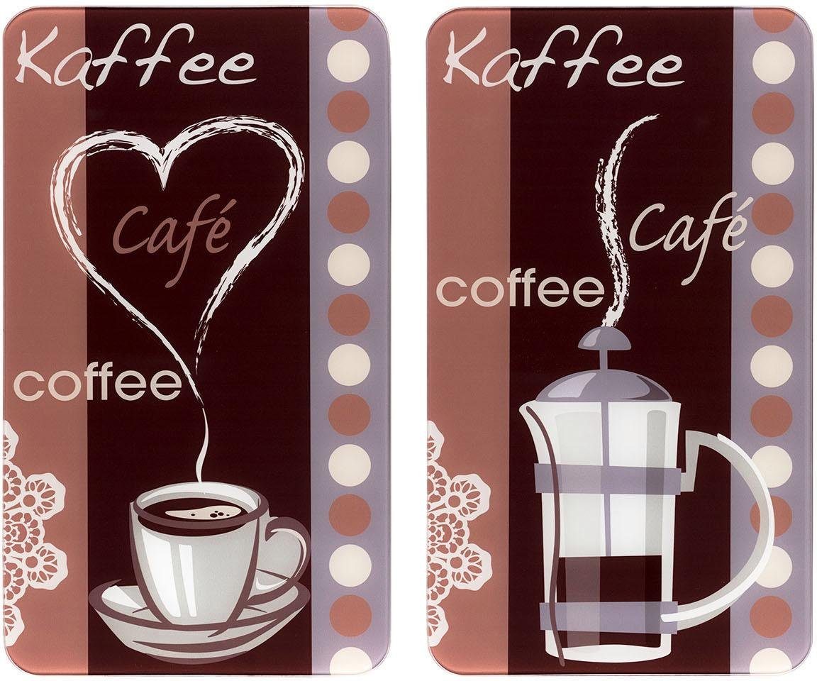 Wenko Herd Abdeckplatte Kaffeeduft Glas Set 2 Tlg Spezialfüße