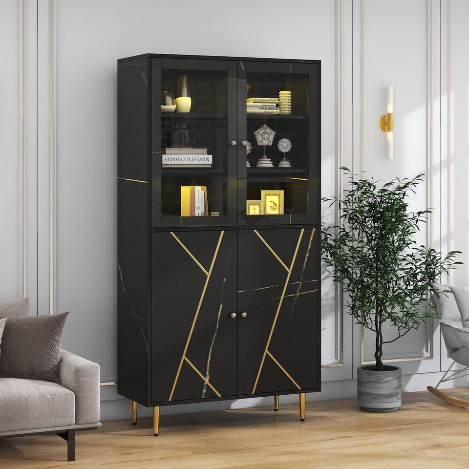 Hauss Sploe Wohnwand 3er Set Tv Schrank Vitrine Und Beistelltisch Mit