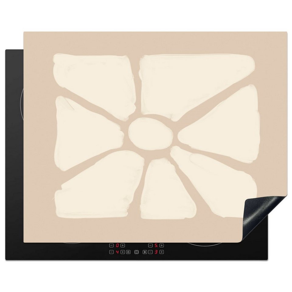 Muchowow Herdblende Abdeckplatte Blumen Pastell Beige Kunst