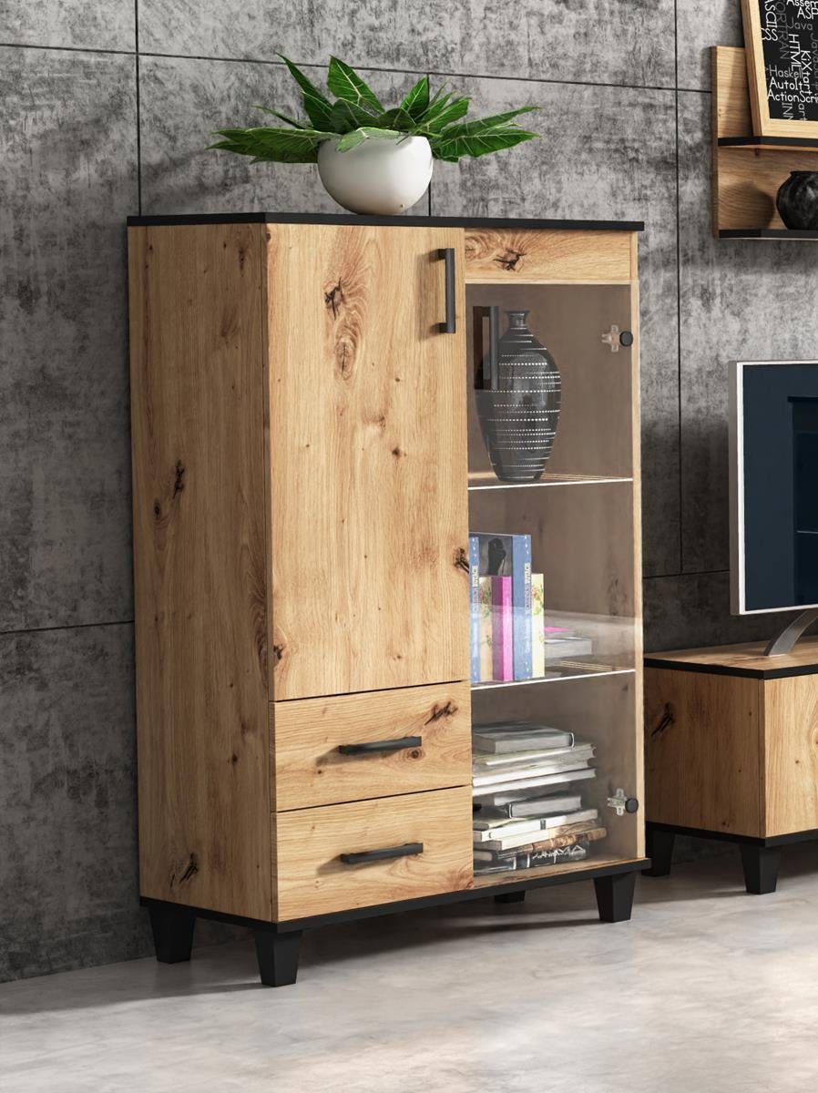 Beautysofa Hochkommode P1 Mit Led Beleuchtung Highboard Mit 2x
