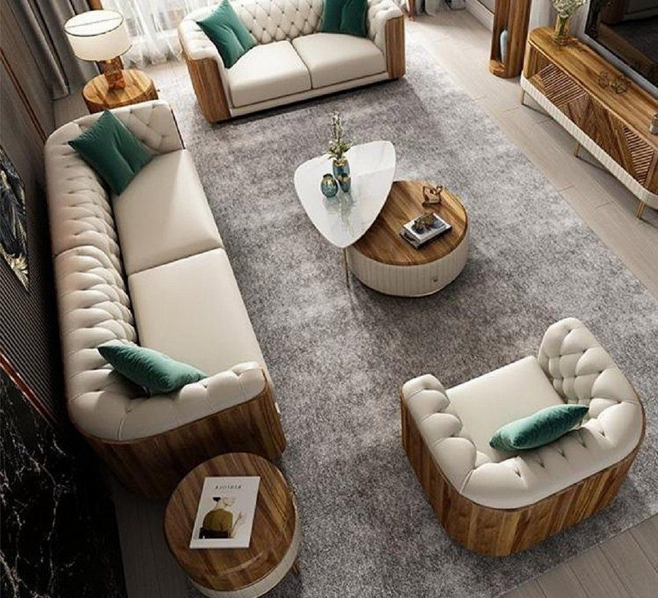 Xlmoebel Polstergarnitur Helle Premium Möbel Sitzgruppe Sofa Couch