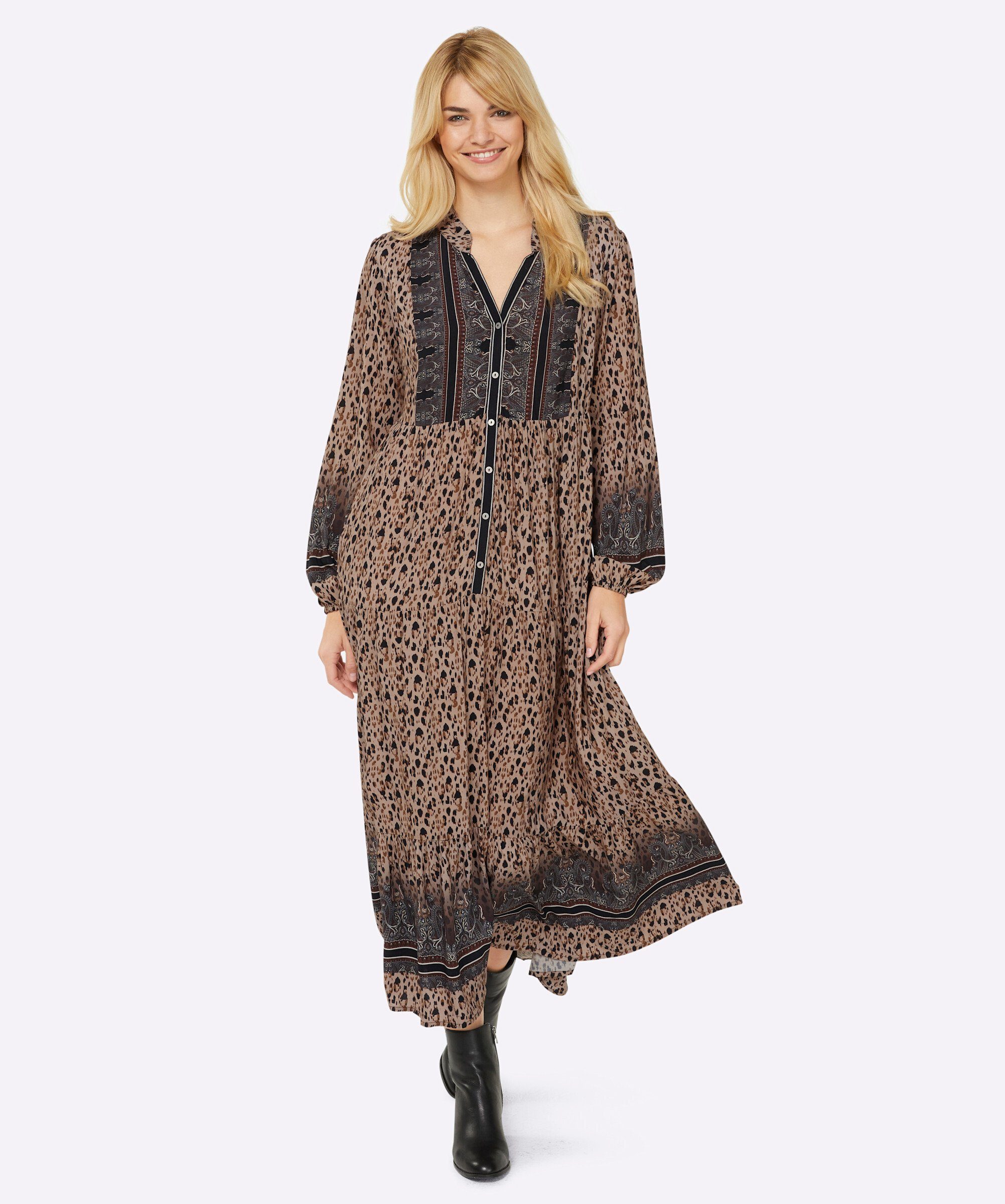 heine Etuikleid Druck-Kleid, Attraktives Leo-Muster