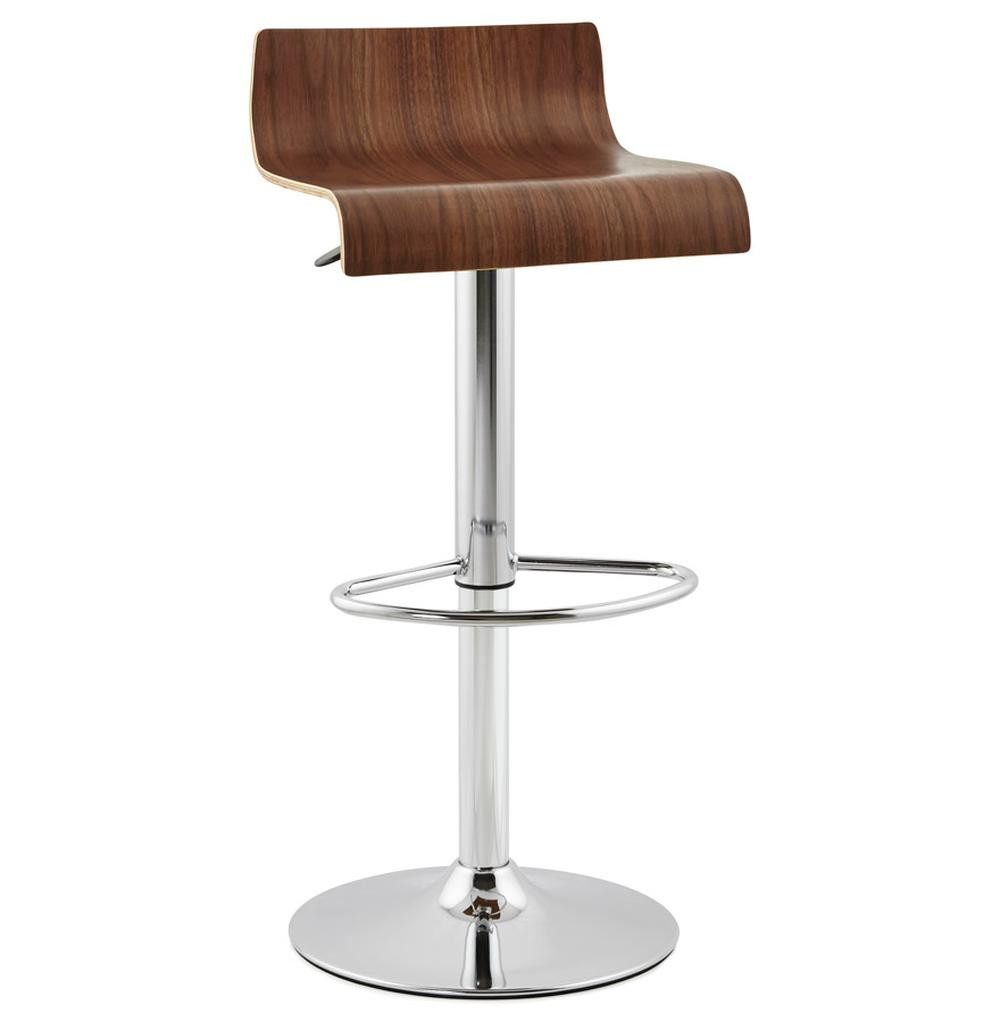 Kadima Design Barhocker Barstuhl Walnussbraun 52 77 Cm Holz And Chrom