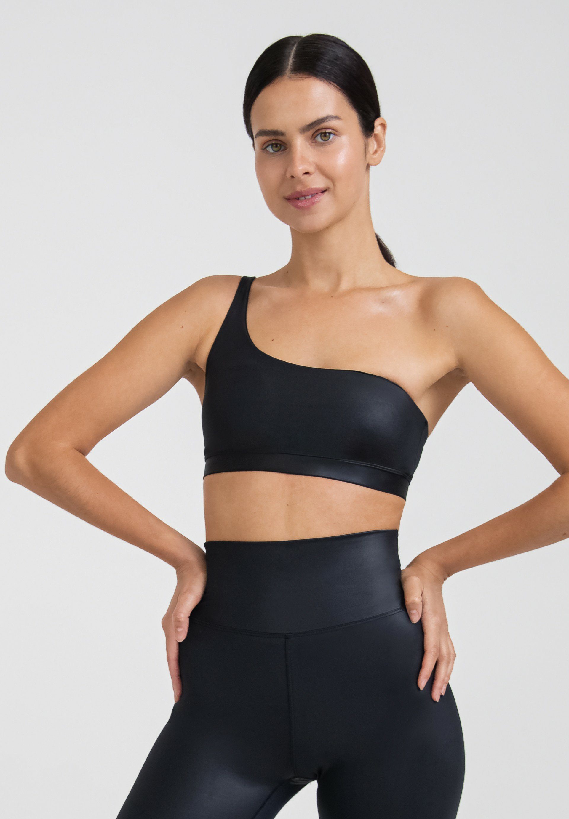 Me On Me Sport Bh Glowing Twist Shiny Black« One Shoulder Sport