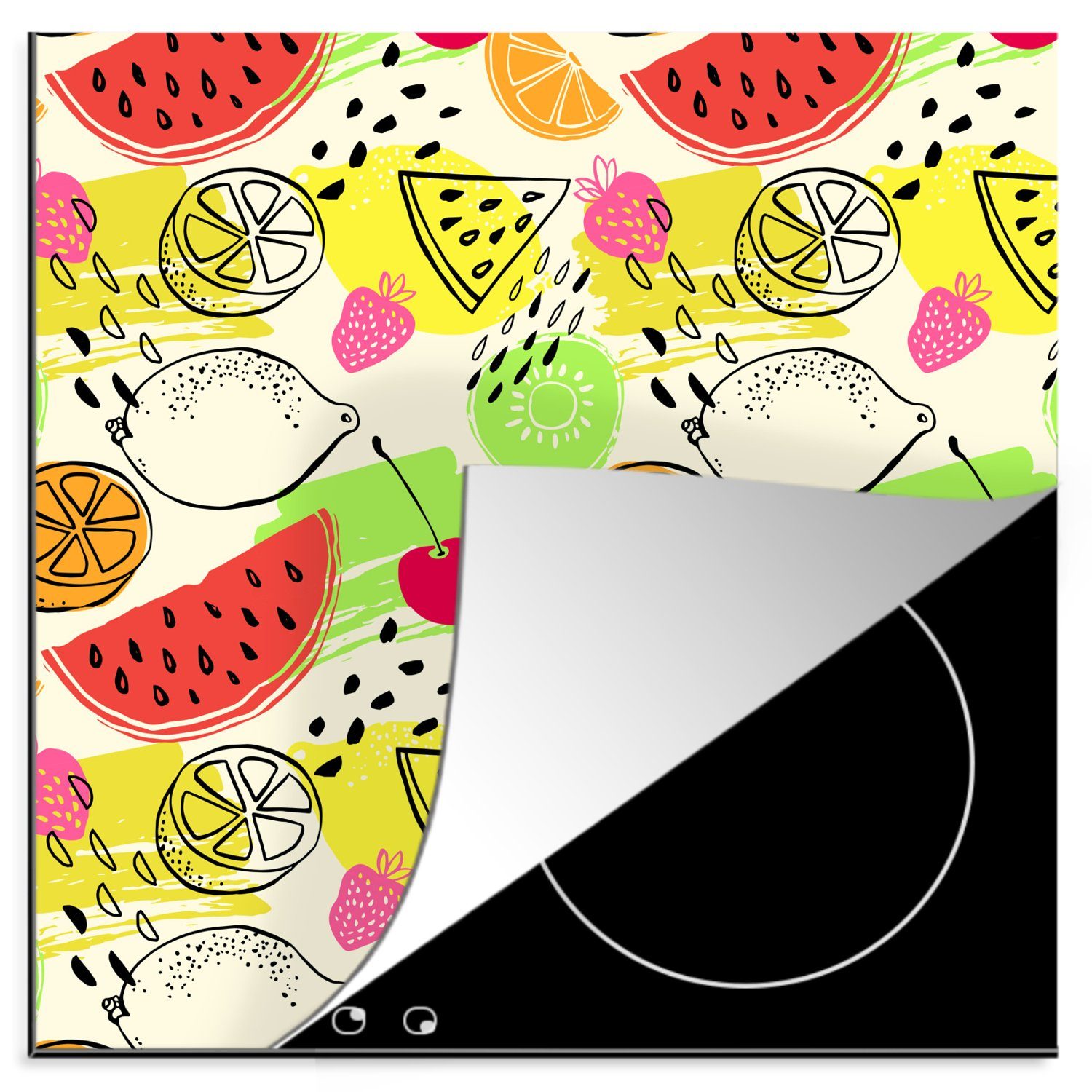 Muchowow Herdblende Abdeckplatte Wassermelone Obst Muster Vinyl