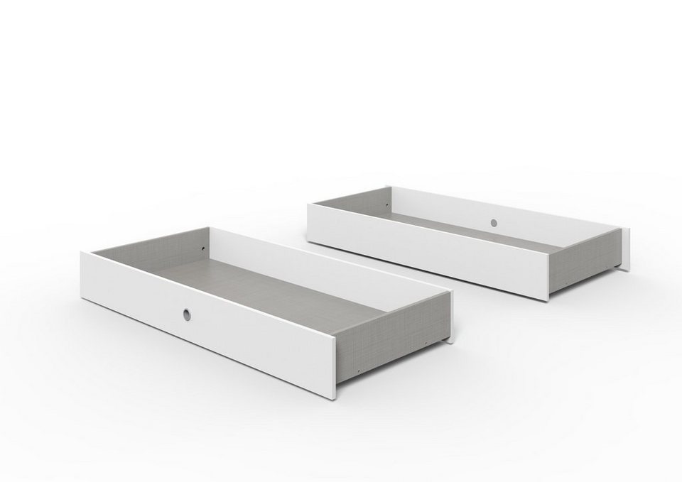 Möbelando Bettschubkasten Virgo In Plankeneiche Weiss Mit