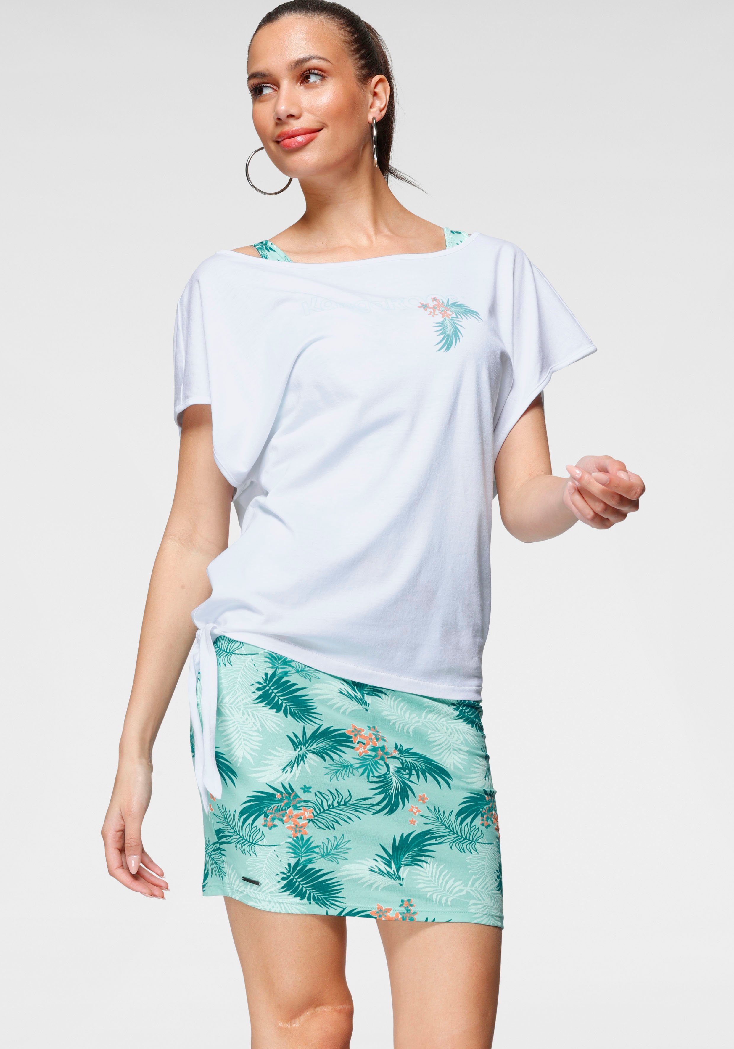 Kangaroos Jerseykleid 2 Tlg Im Set Mit Sommerlichem Shirt Zum Knoten