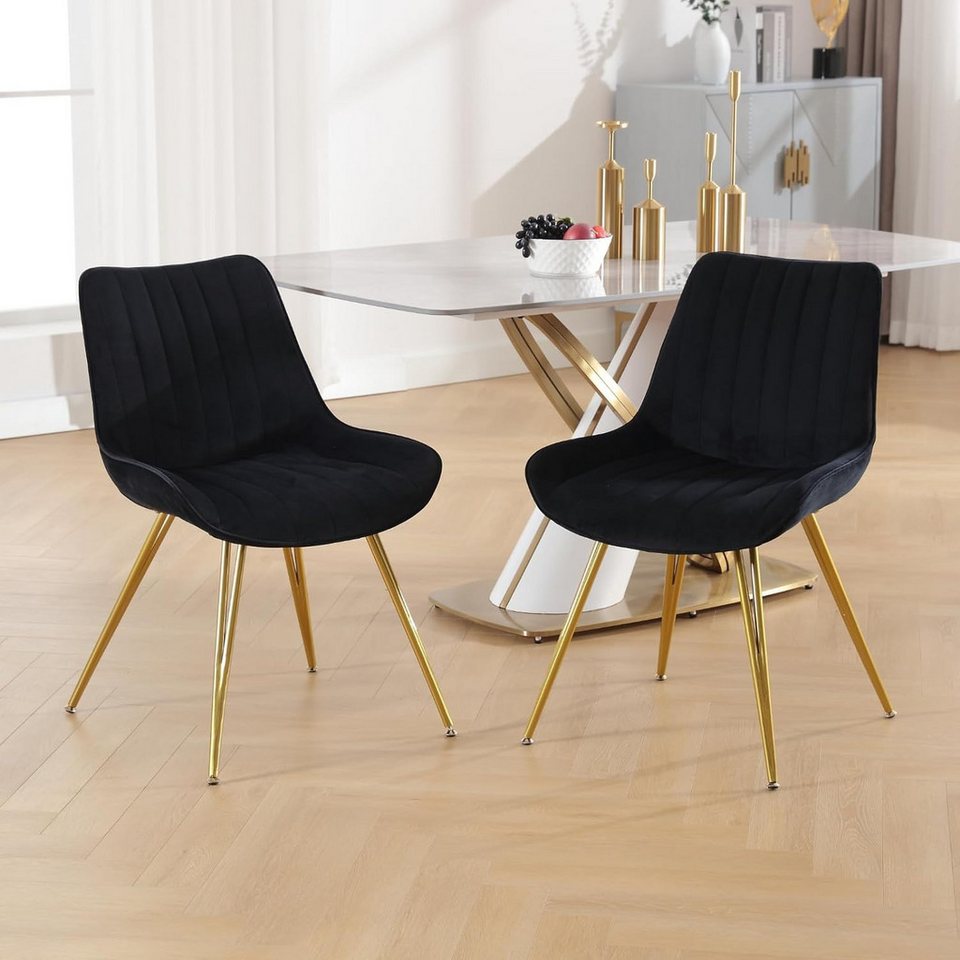 Wahson Office Chairs Esszimmerstuhl 2er Set Samt Küchenstuhl